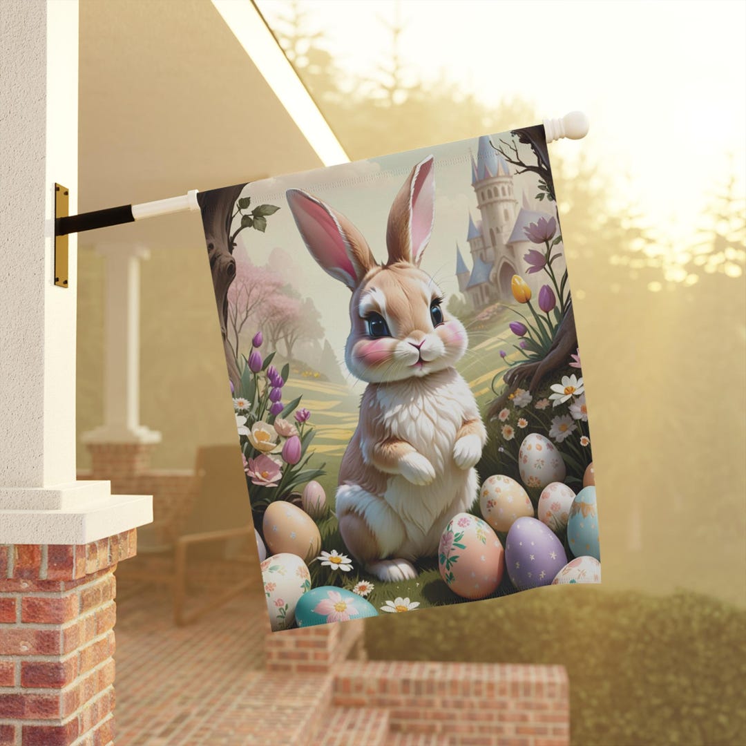 Easter Garden Flag, Easter Bunny Flag, Easter Rabbit Flag, Easter Bunny ...