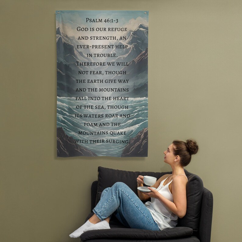 Psalm Banner, Christian Banner, Polyester Banner, Bible Verse Tapestry ...