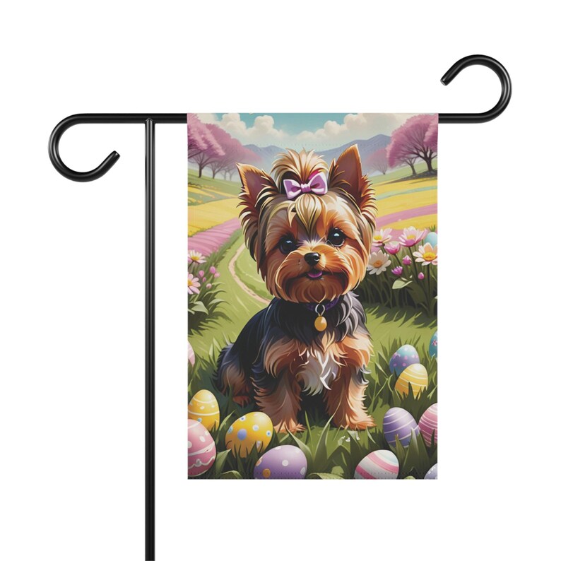 Cute Yorkie Flag for Easter, House Garden Decoration, Small Dog Lover ...
