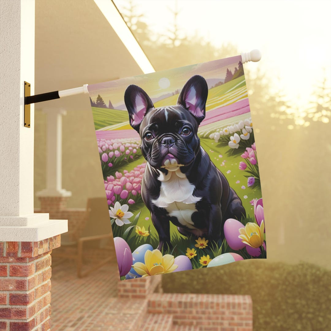 Flag, French Bulldog Easter Banner - Spring Garden & House Decoration ...