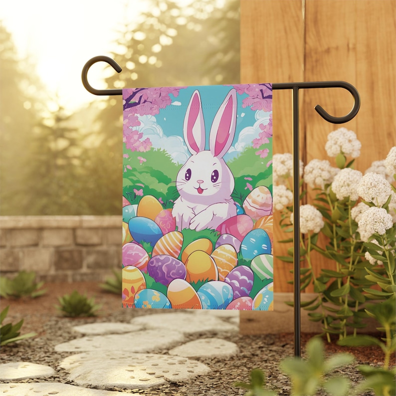 Easter Bunny Flag - Garden & House Banner for Easter Holiday Decor ...
