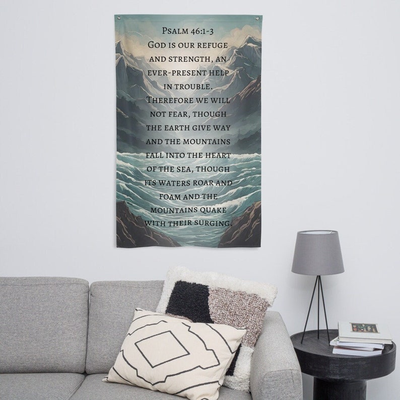 Psalm Banner, Christian Banner, Polyester Banner, Bible Verse Tapestry ...