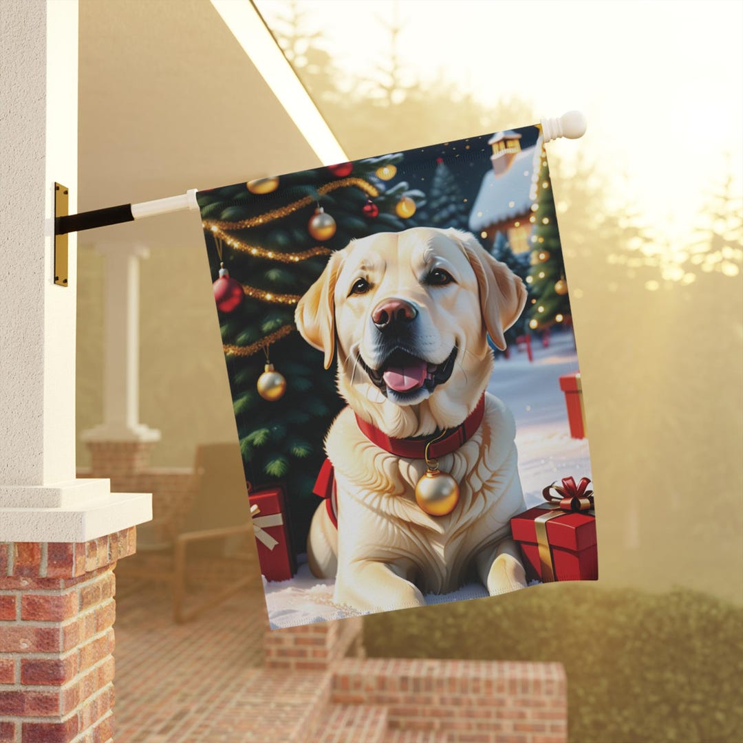 Garden Flag, Labrador Winter Flag, Dog Lover Banner, House Flag ...