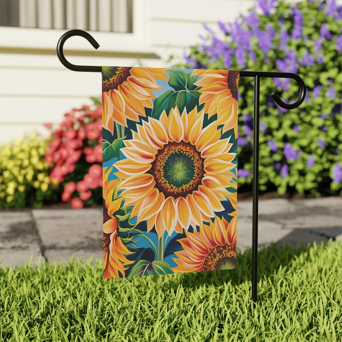 Sunflower Flag, Summer Flag, Sunflower Garden Decor, Summer Outdoor ...