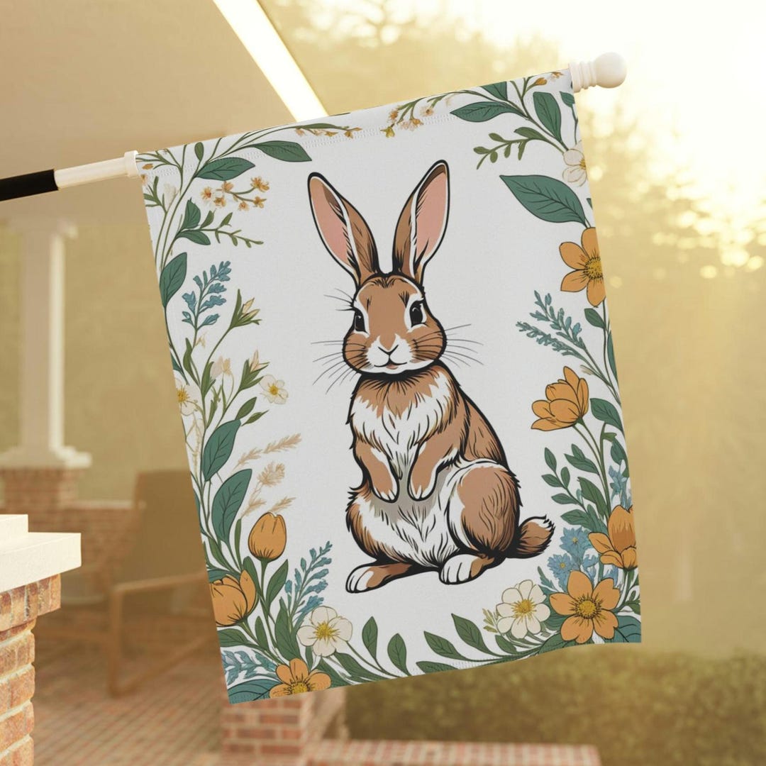 Easter Garden Flag, Easter Bunny Flag, Easter Rabbit Flag, Easter Bunny ...