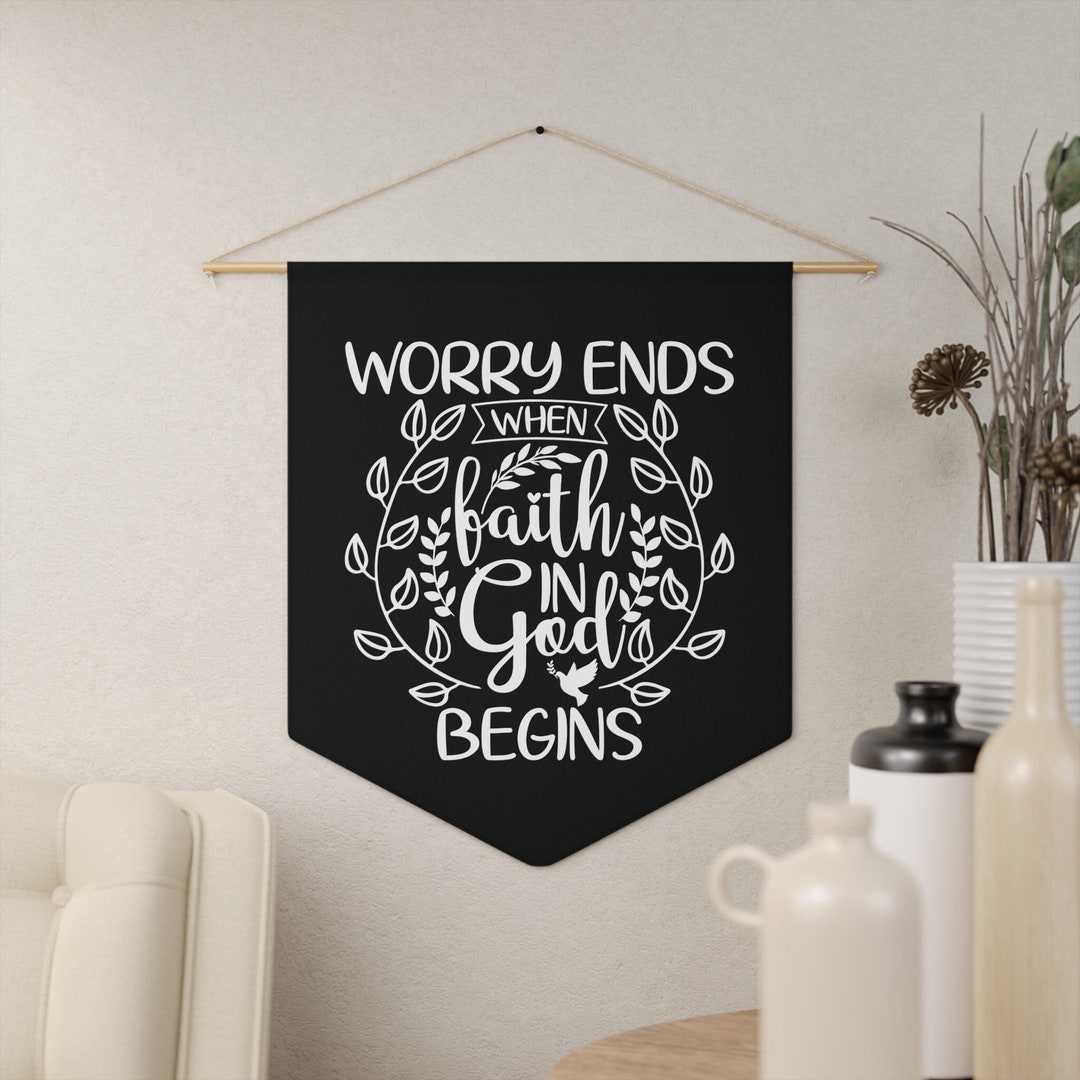 Christian Pennant, Bible Verse Mural Pennant, Christian Wall Decor ...