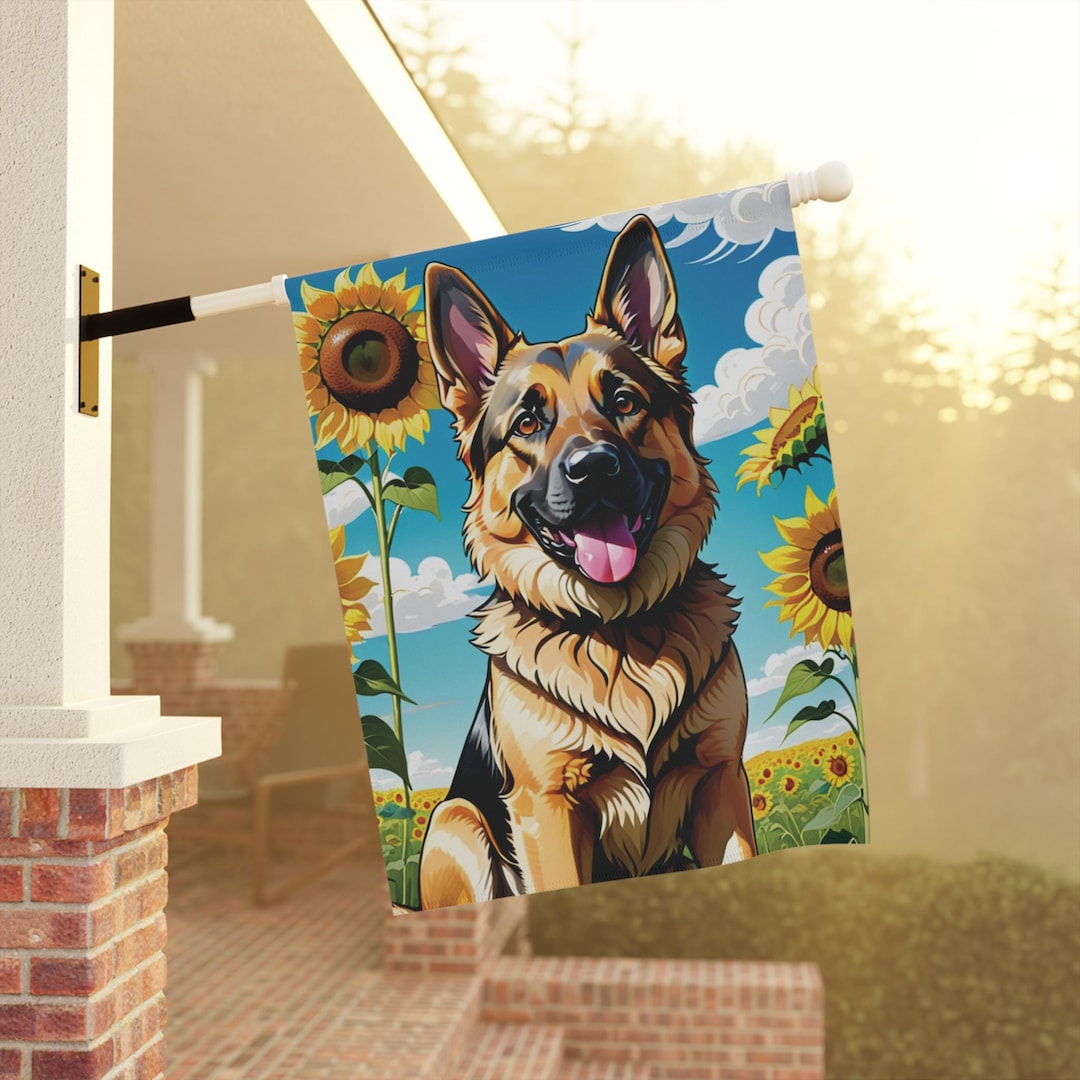 German Shepherd Flag, Summer Flag, Dog Lover Gift, Outdoor Decor ...