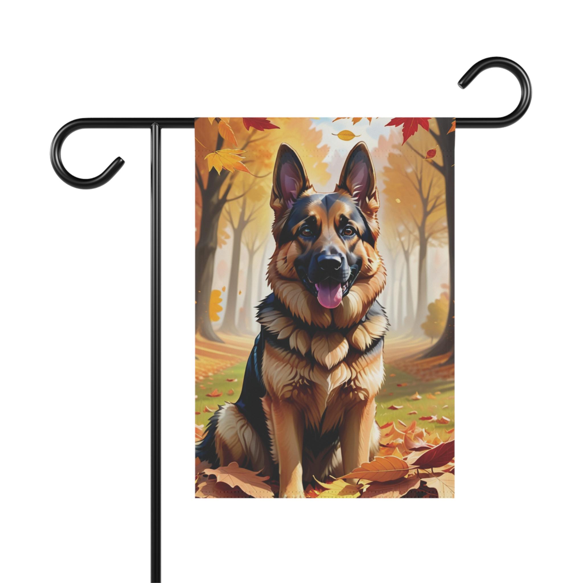 German Shepherd Fall Garden Flag, Outdoor German Shepherd House Banner ...