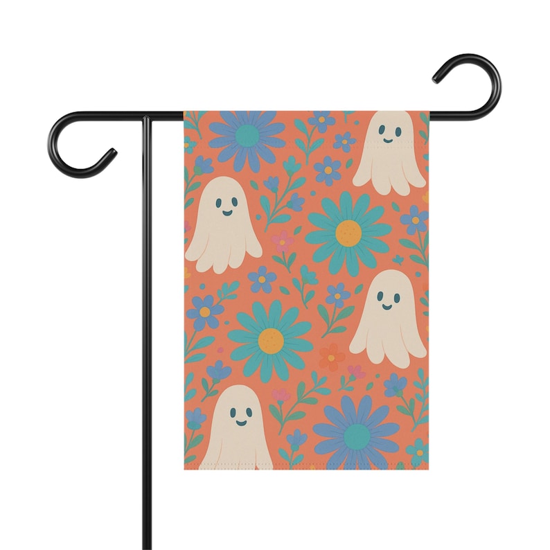 Pastel Ghost Garden Flag – Spooky Floral Halloween Decor - Etsy