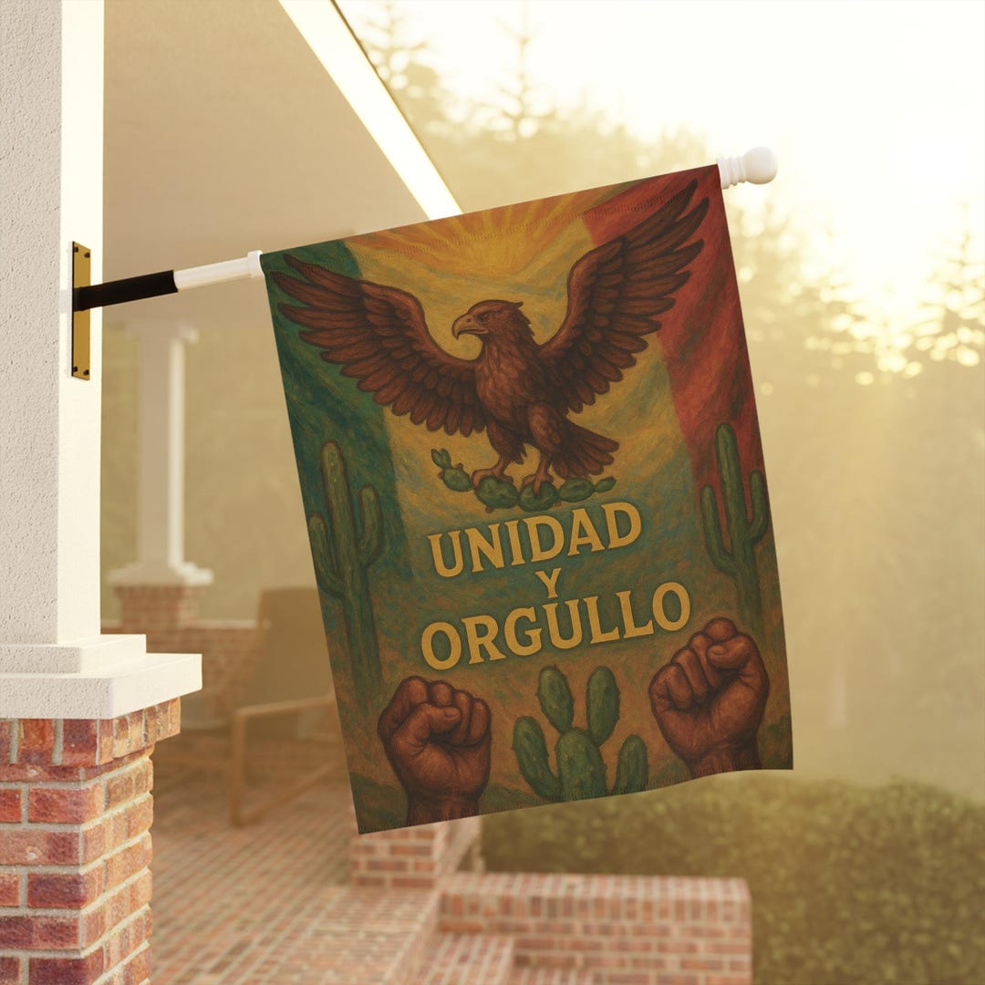 Mexican Heritage Flag | Unidad Y Orgullo Mural Style | Mexican Pride ...