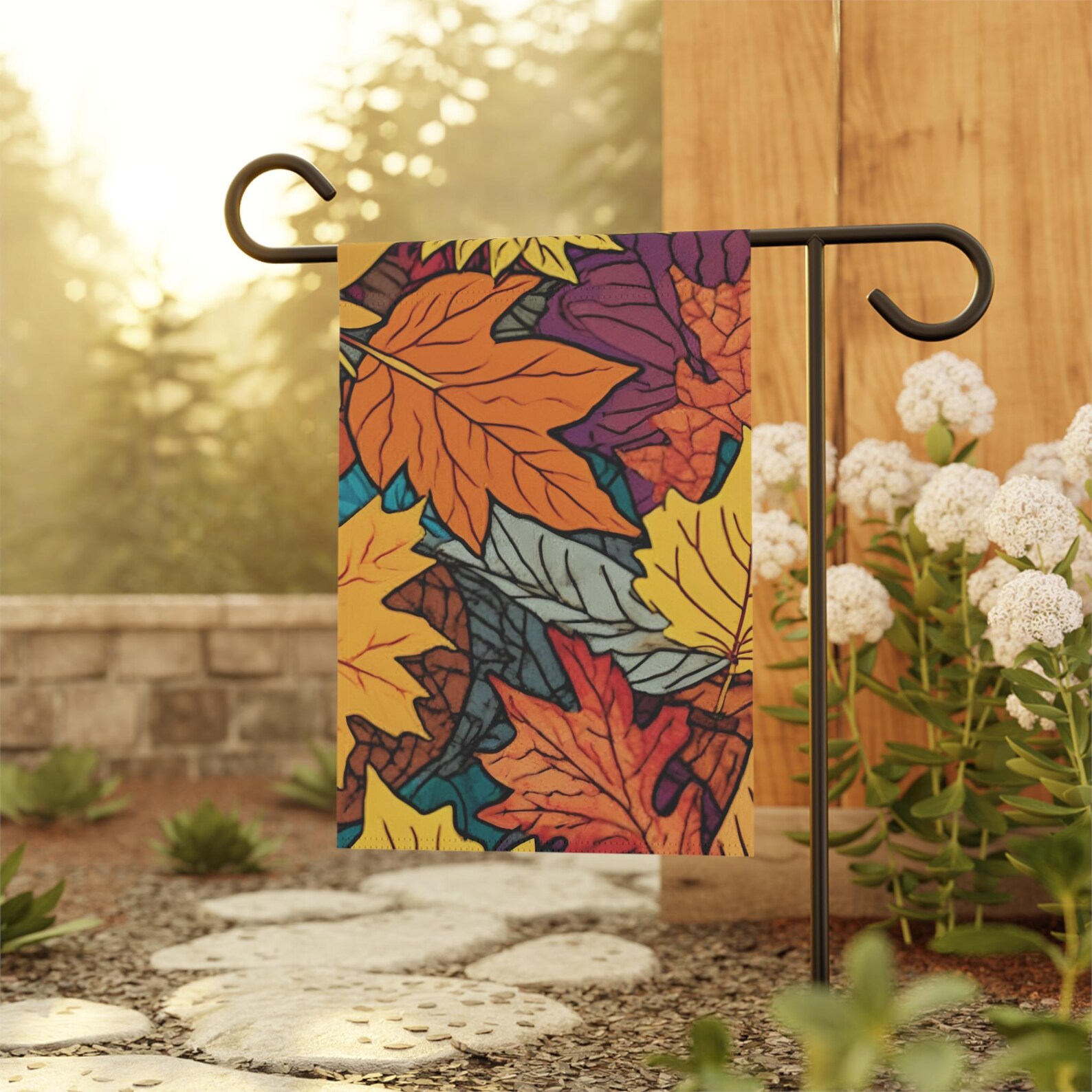 Garden Flag, Fall Leaves Outdoor Flag, House Banner, Autumn Garden ...