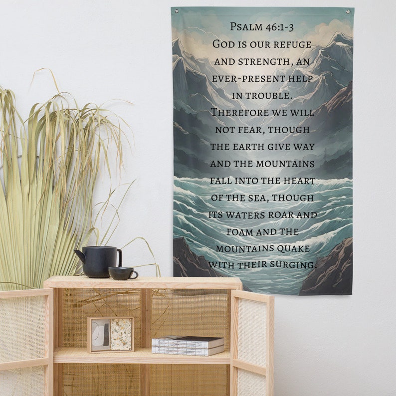 Psalm Banner, Christian Banner, Polyester Banner, Bible Verse Tapestry ...