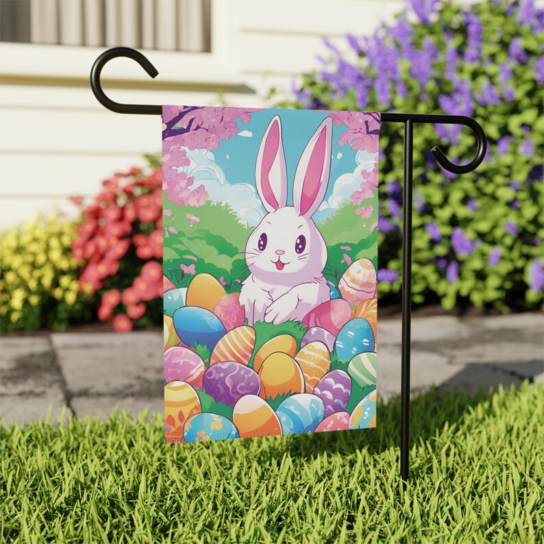 Easter Bunny Flag - Garden & House Banner for Easter Holiday Decor ...