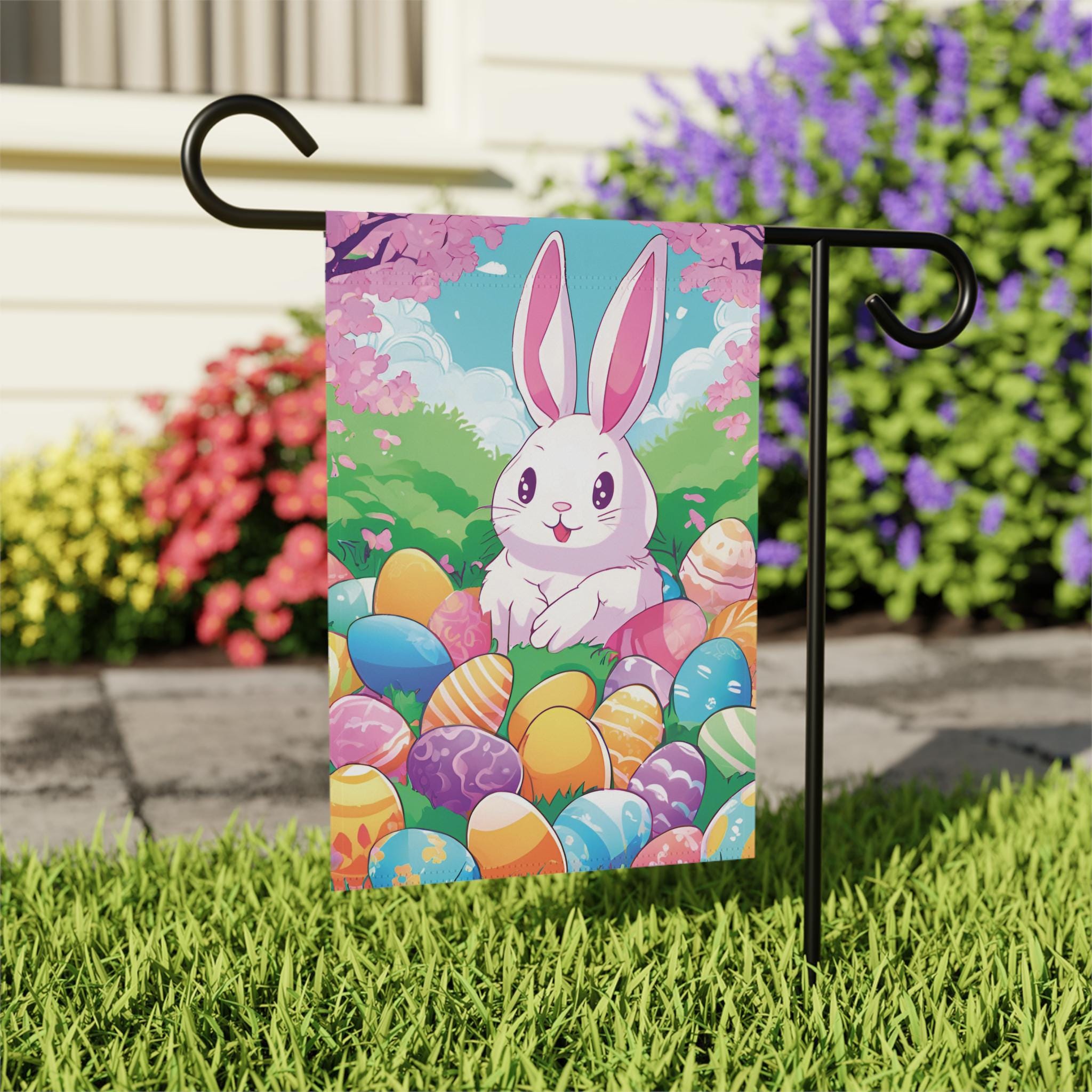 Easter Bunny Flag - Garden & House Banner for Easter Holiday Decor ...