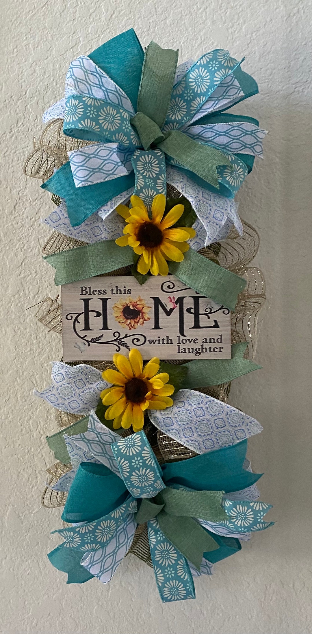 Everyday Wreath, Swag, Home Decor, Door Wreath, Decor, Blue,green, Year ...