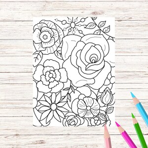 Printable Flower Power Coloring Page - Etsy