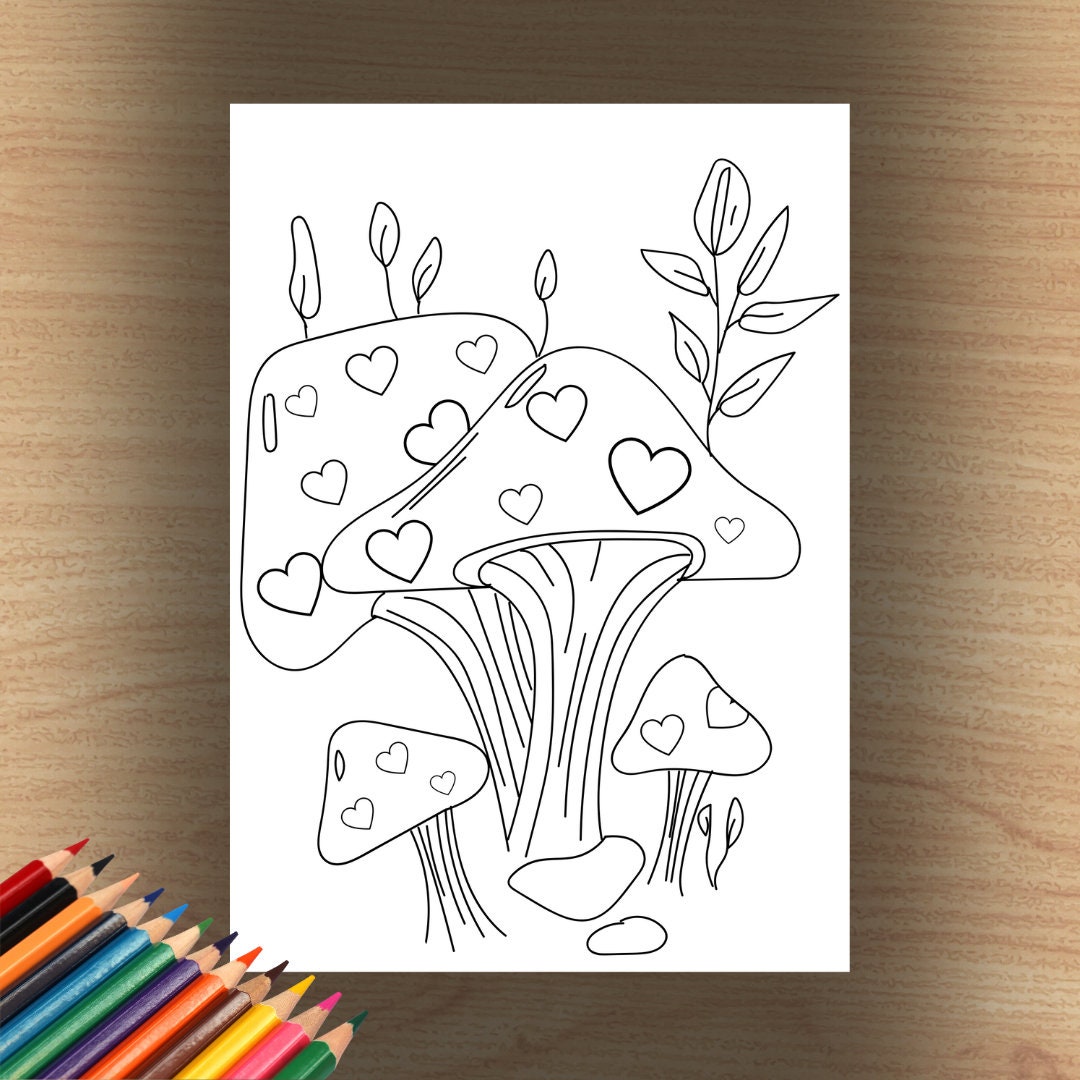 Printable Minimalist Cottagecore Core Coloring Pages for Adult Heart ...
