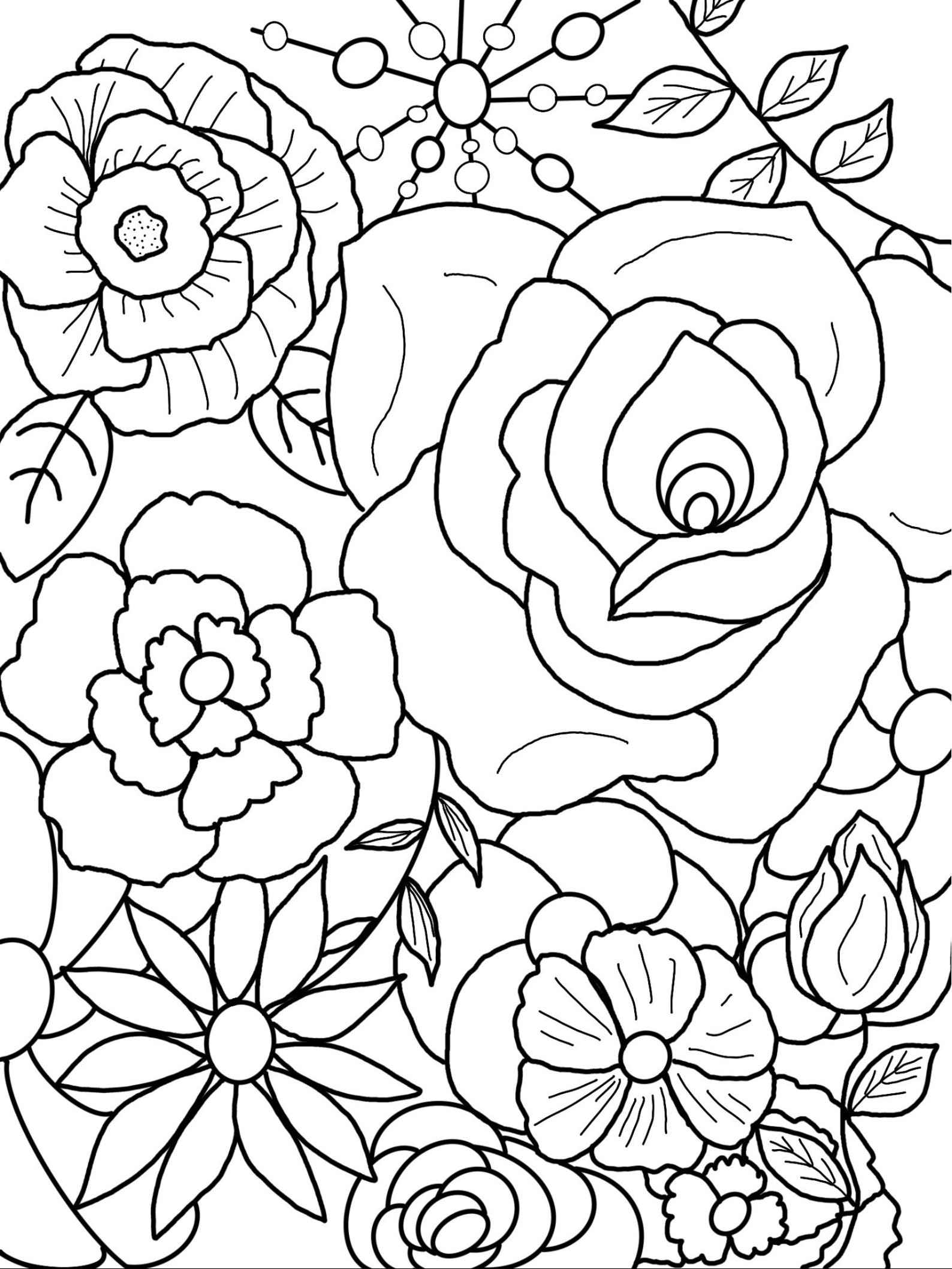 Printable Flower Power Coloring Page - Etsy