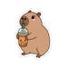 Capybara Sticker, Capybara With Boba Sticker, Cute Animal Stickers ...