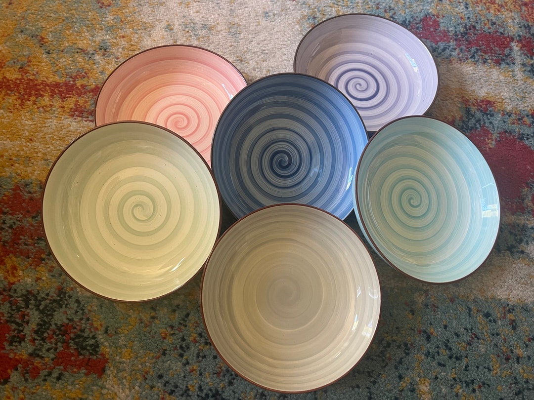 Colorful Stackable Salad Pasta Bowls 8 Inch Shallow - Etsy