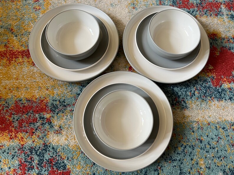 9PC Ceramic Dinnerware Sets Dishes Service for 3 9 Pc Plates and Bowls ...
