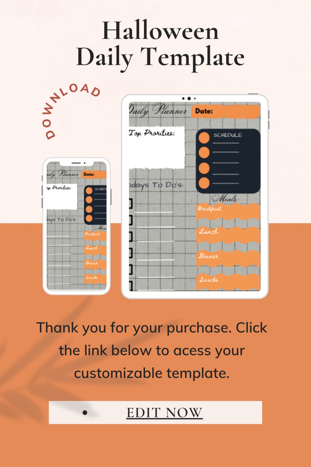 Halloween Theme Daily Planner, Printable - Etsy