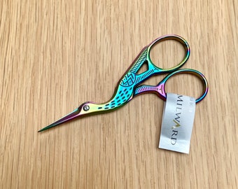 Milward Multi-colour Rainbow Stork Embroidery Scissors 3.5/9cm Sharp ...