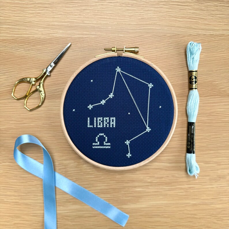 Libra Constellation Night Sky Cross Stitch Pattern PDF Download - Etsy
