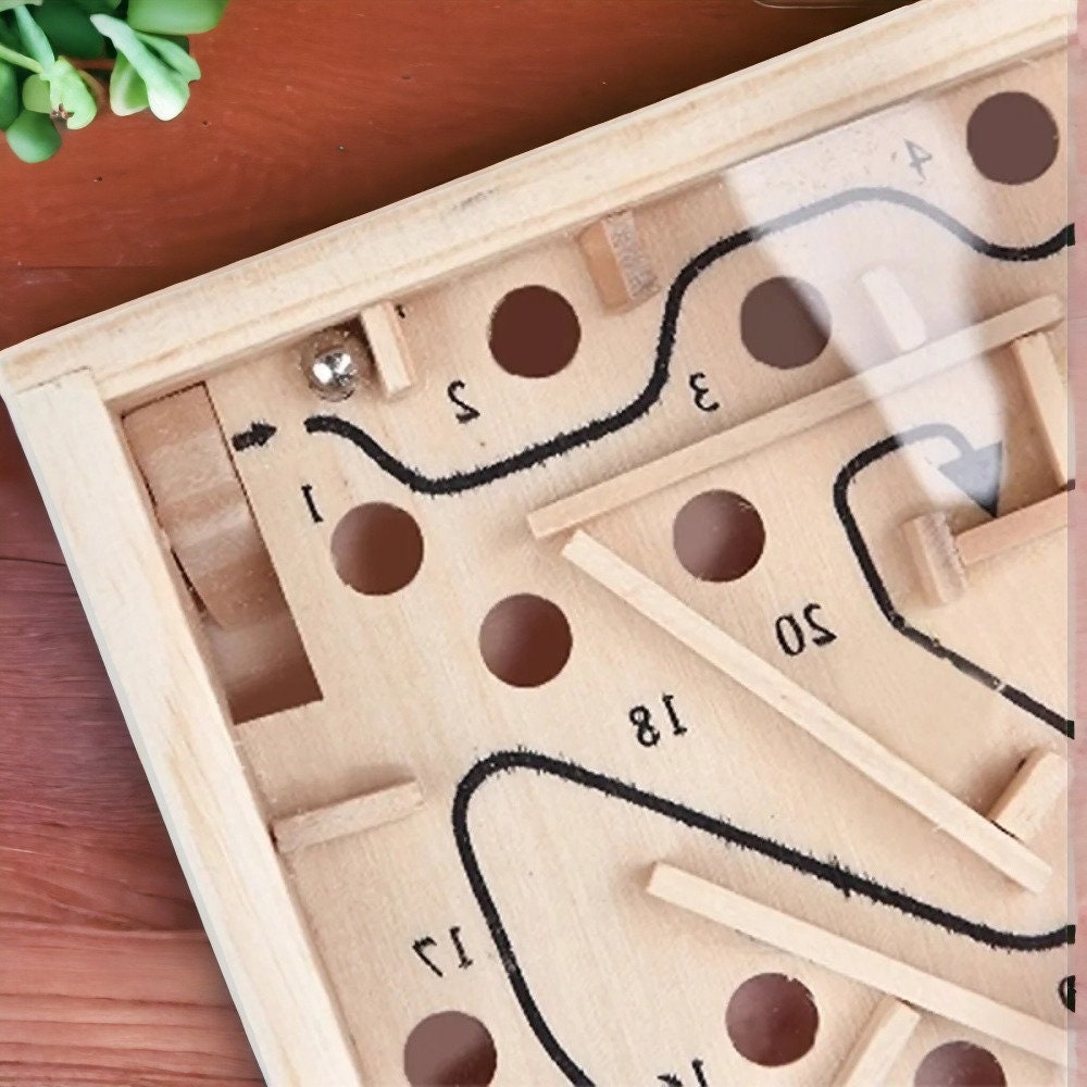 6-12years Montessori Wooden Labyrinth Kids Toy, 3D Puzzle Rolling Ball ...