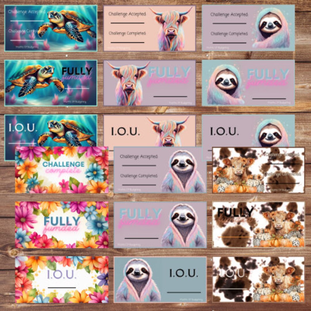 IOU Budget Binder Slips - Etsy