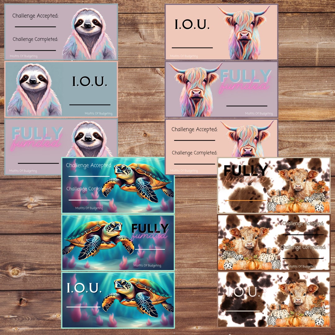 IOU Budget Binder Slips - Etsy