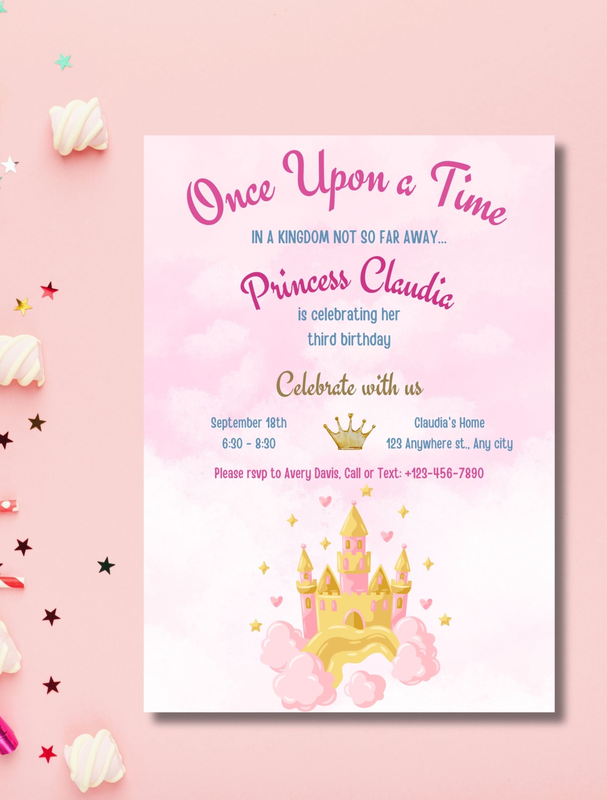 Princess Birthday Invitation Princess Invitation Princess Party ...