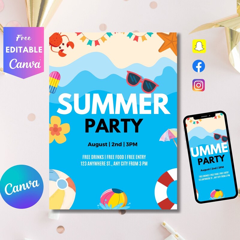 Summer Invitations - Etsy