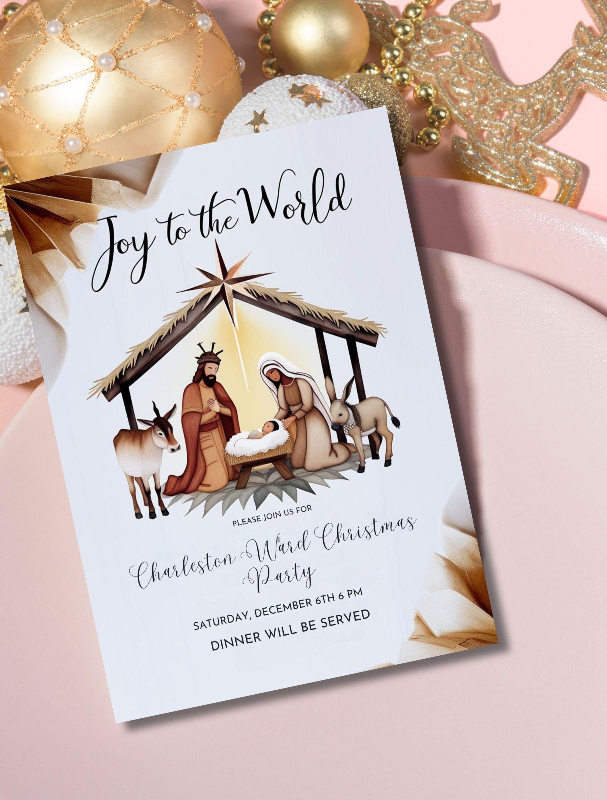 LDS Christmas Ward Party Invitation, Christmas Party Template, LDS ...