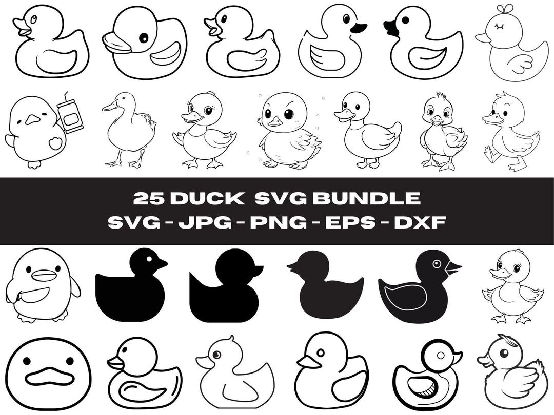 Duck Svg Bundle, Rubber Ducky Svg, Rubber Duck Svg, Duck Clipart, Duck ...