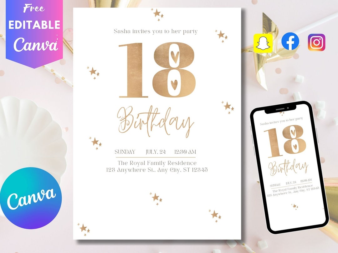 Animated 18th Birthday Invitation: Chrome Neon Blue Video Evite (self ...