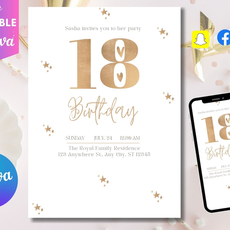 18th Birthday Invite - Etsy