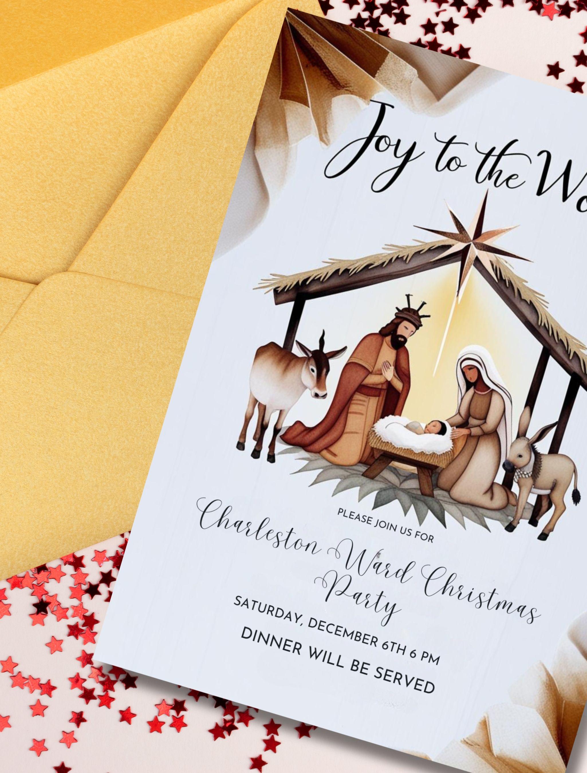 LDS Christmas Ward Party Invitation, Christmas Party Template, LDS ...