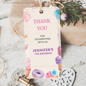 Editable Sweets Candy Thank You Favor Tags Template, Sweet Candy ...