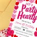 Party Hearty Valentine's Birthday Invitation Editable Heart Valentine's ...