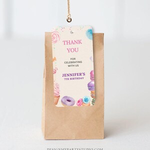 Editable Sweets Candy Thank You Favor Tags Template, Sweet Candy ...