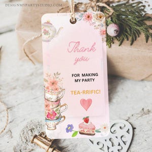 Editable Tea for Two Favor Tags Tea Birthday Thank You Tags Tea-rrific ...