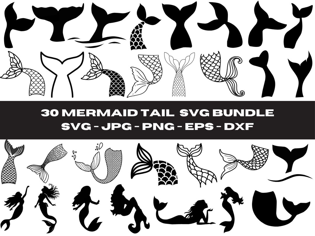 Mermaid Tail SVG Bundle: Split Monogram, Scales (digital Download) - Etsy