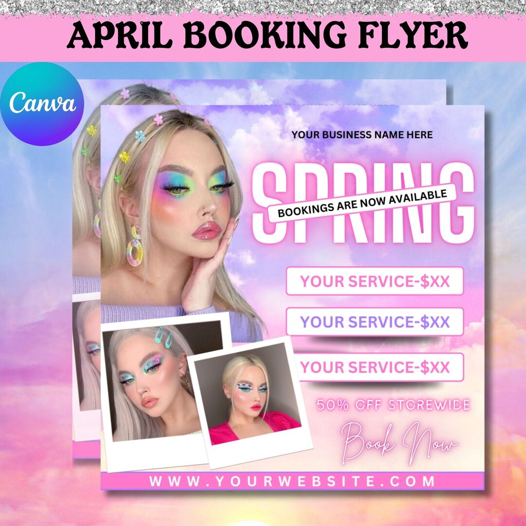 April Booking Flyer, April Beauty Specials, Spring Books Open, Spring ...
