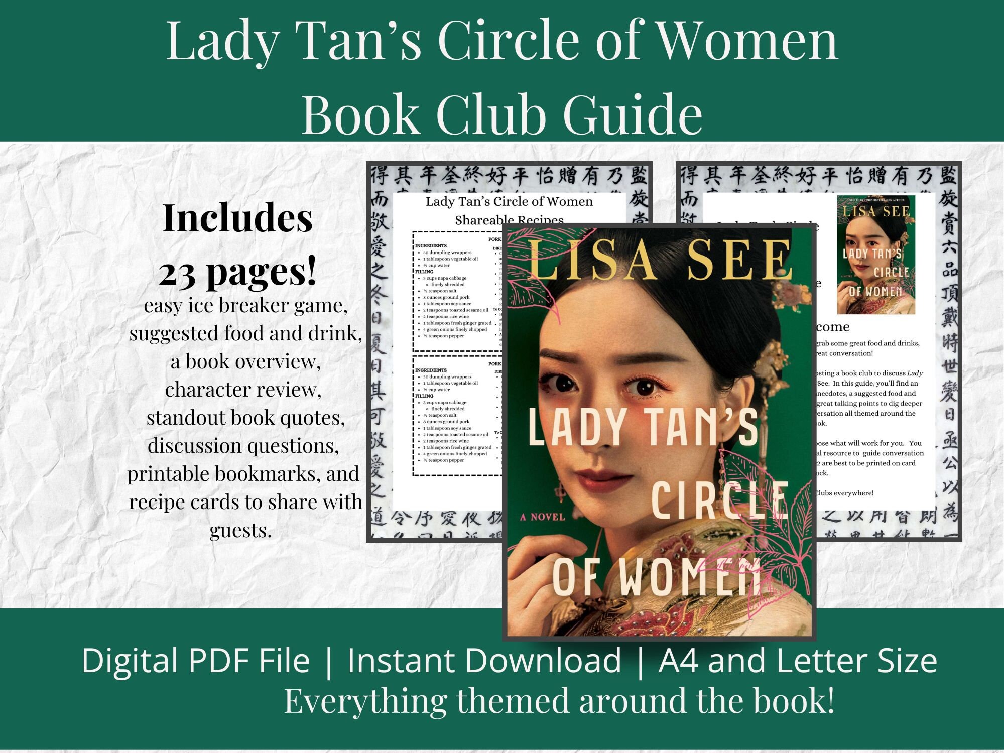 Book Club Guide Discussion Book Study Questions Lady Tan's Circle of ...