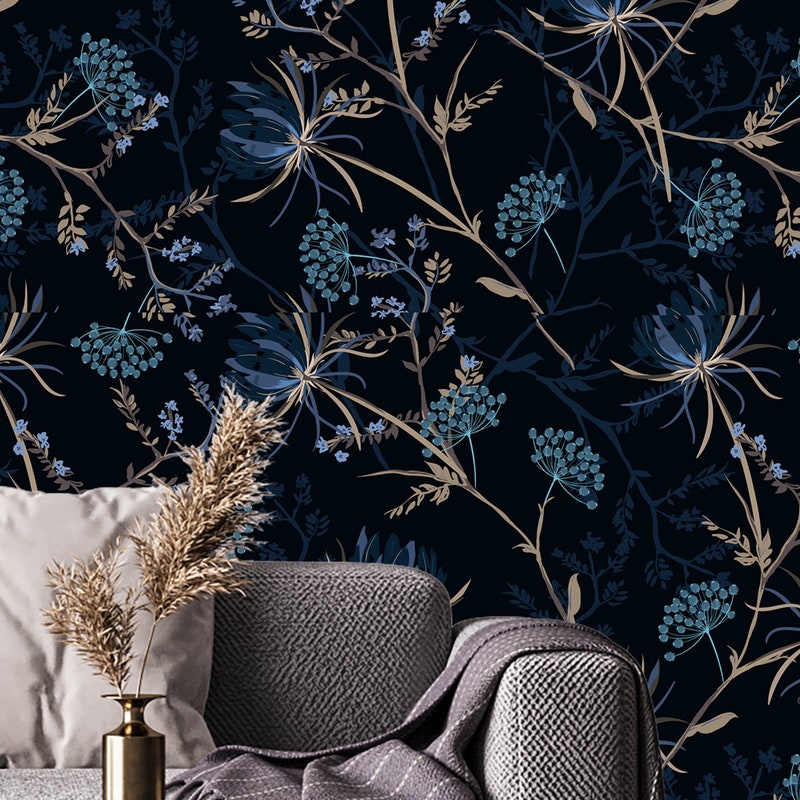 Navy Blue Wallpaper - Etsy