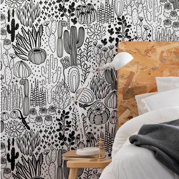 Cowboy and Cactus Wallpaper - Etsy