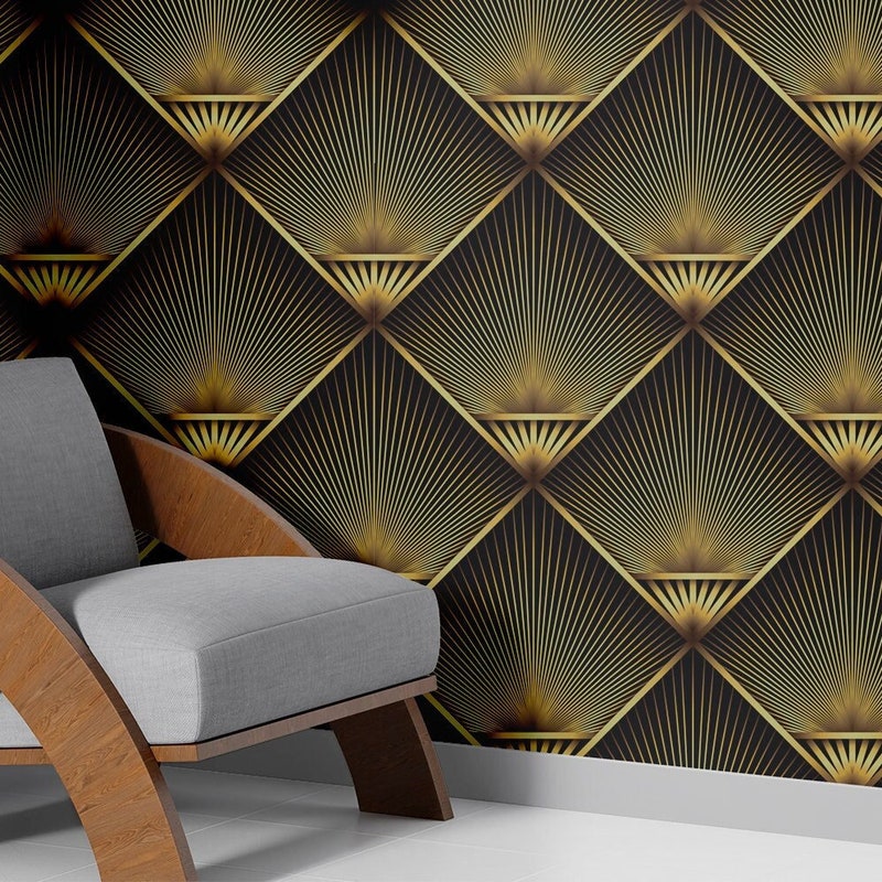 Art Deco Removable Wallpaper - Etsy