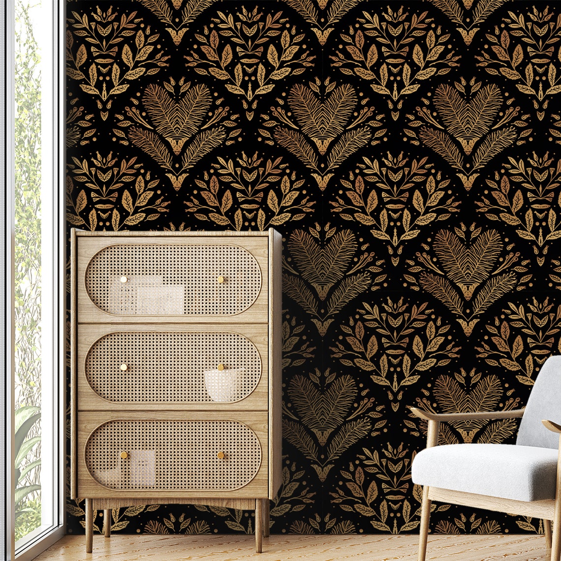 Art Deco Wallpaper Peel and Stick Removable Wallpaper, Home Decor - Etsy