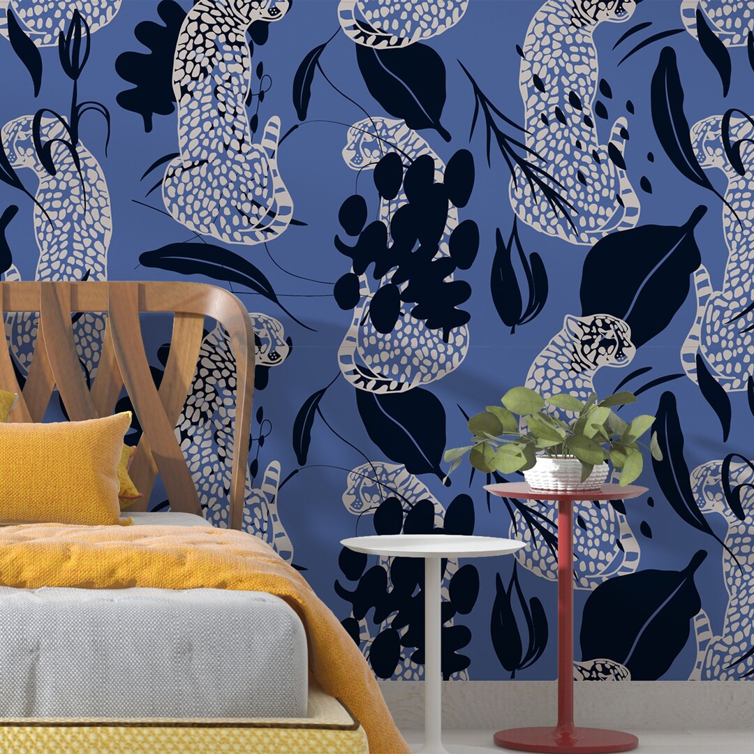 Tiger Wallpaper, Funky 70s Wallpaper, Mid Century Peel and Stick ...